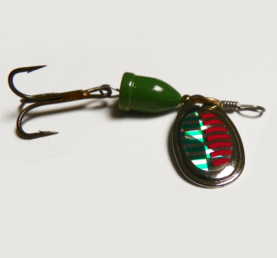 3.5 Gram Spin Vibrating Lure - Green / Red / Iridescent for $2.65 AUD