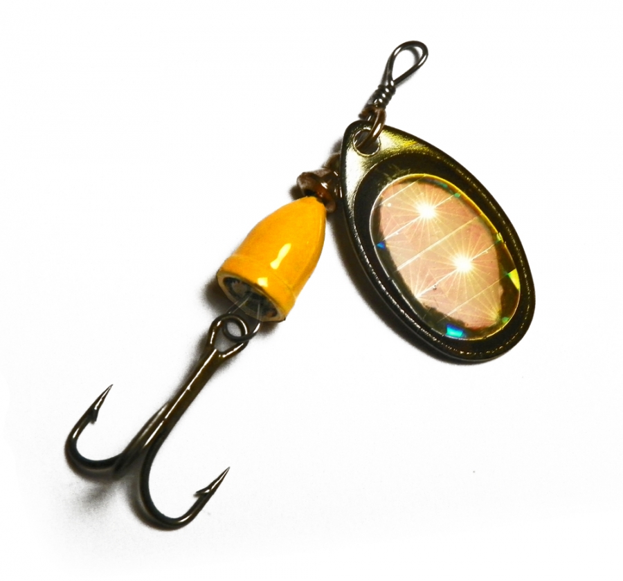 4.5 Gram Spin Vibrating Lure - Yellow / Iridescent for $2.85 AUD